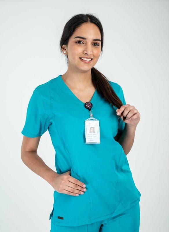 uniforme dama Antifluido Stretch turquesa - Masscrubs